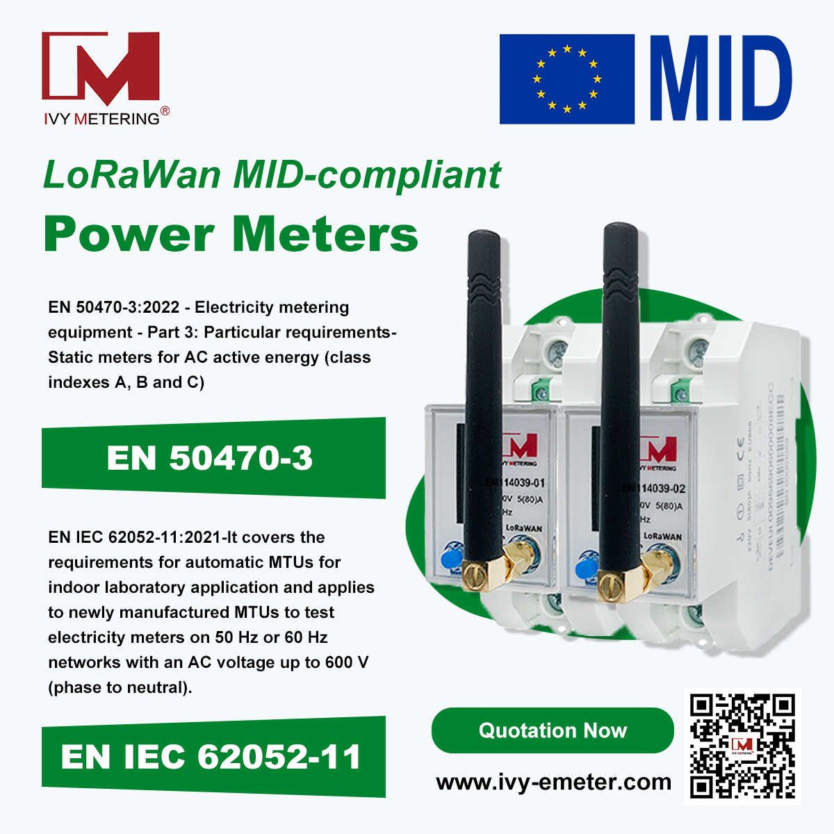 EM114039-01 Smart Building Bidding AS923 EU868MHz Single Phase DIN Rail LoRaWAN Smart MID ...