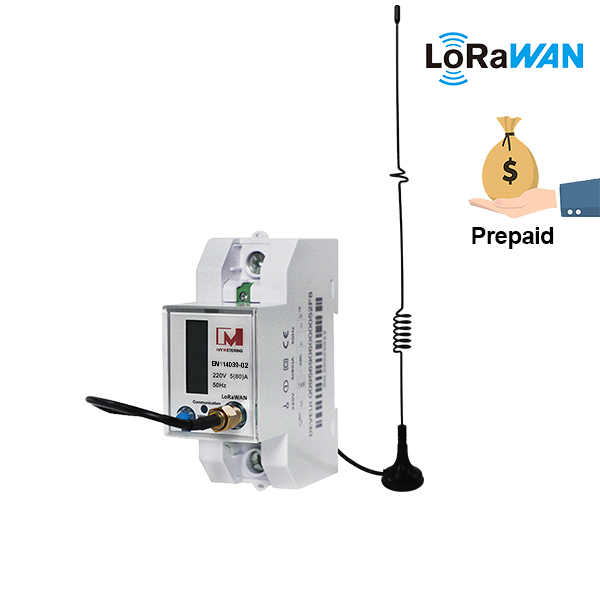 EM114039-02 1 Phase LoRaWAN Prepaid Energy Meters DIN Rail IOT LoRa Smart Power Meter