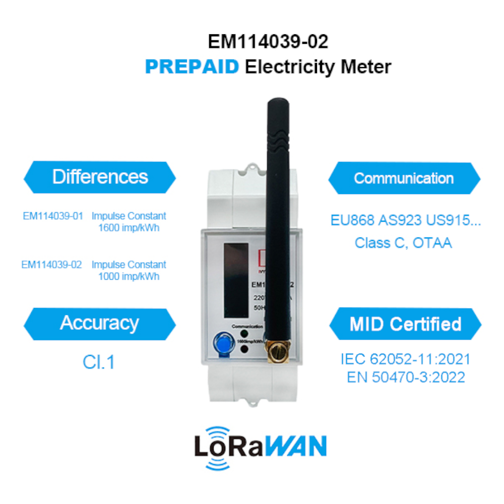 electricity meter, Lorawan energy meter, Lorawan electricity meter, Lorawan smart meter, Lora ...